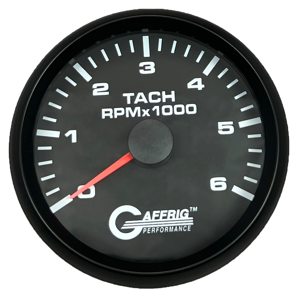 GAFFRIG 3 3/8 INCH TACHOMETER GAUGE 6000, 8000 & 10000 RPM BLACK ...